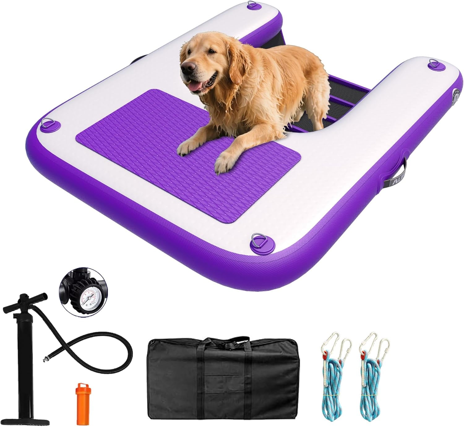 Inflatable Pool Ramp Safety Floating Dock Water Raft for Pool Lake Boat ...