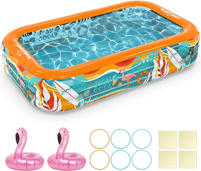 Summer Waves Rectangular Inflatable Truck Bed Pool, Gray, Adults ...