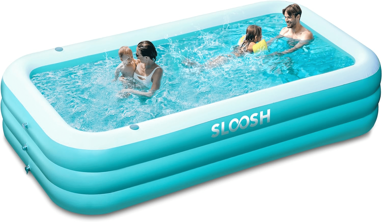 Inflatable Pool with Seats, 130" X 72" X 22" Full-Sized Inflatable ...