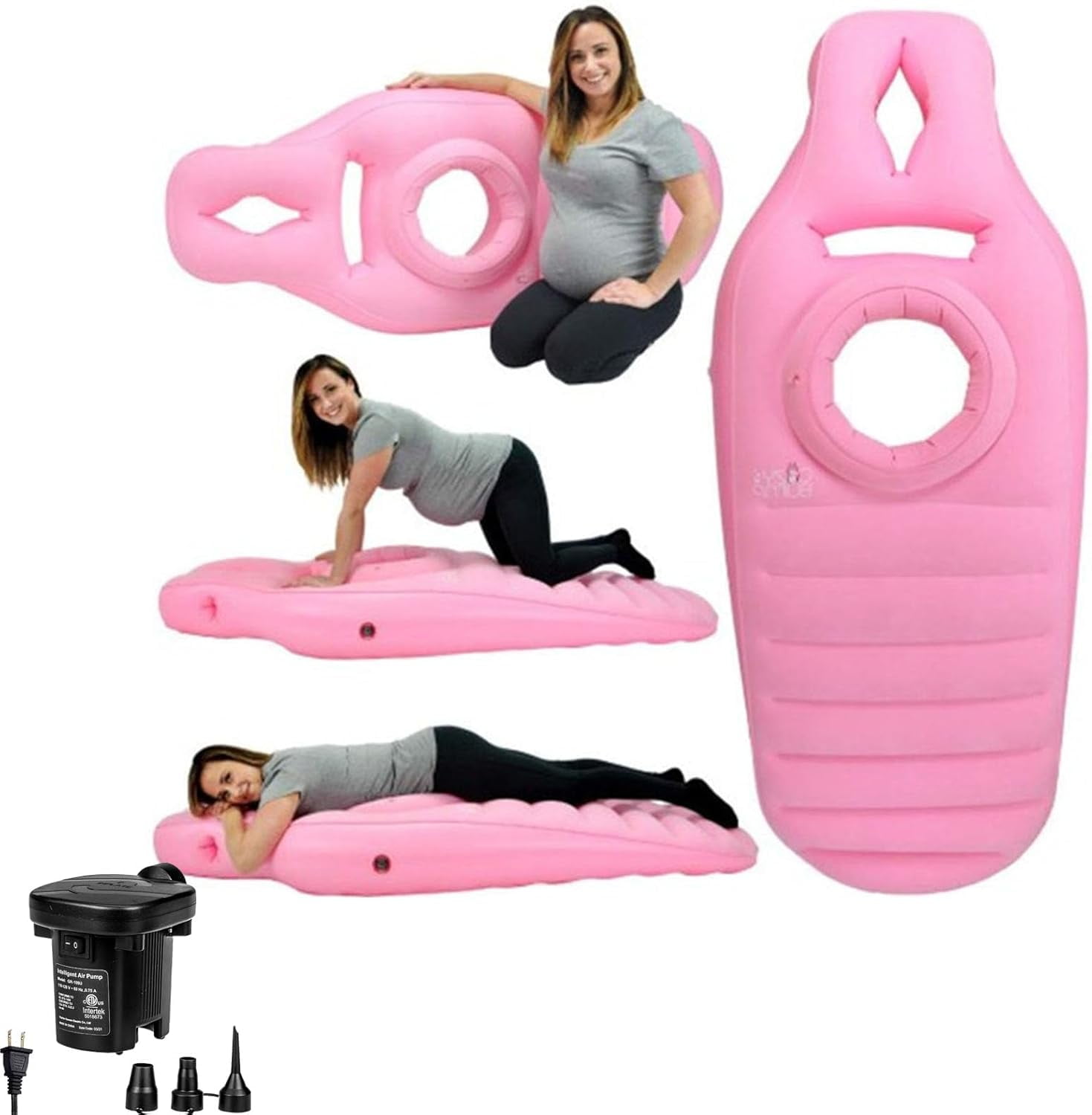 Inflatable Pregnancy Pillow with Belly & Head Hole – Full Body ...