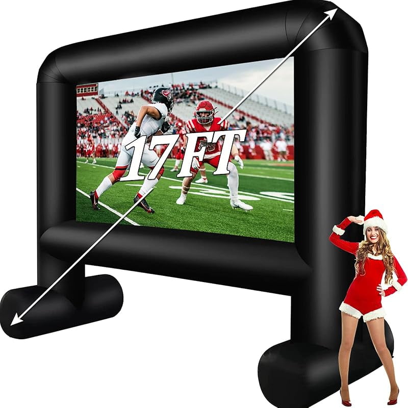 Inflatable Projector Screen Outdoor, 15FT Blow up Movie Screen Support ...