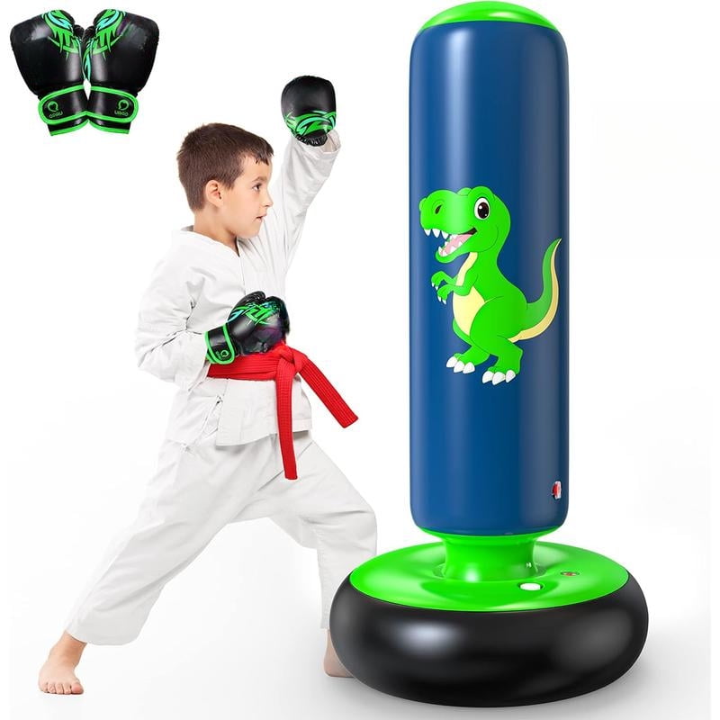 Inflatable Punching Bag, 48 Inch Stable Inflatable Boxing Bag for 3-6 ...