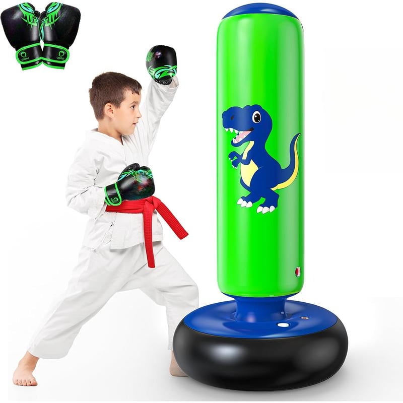 Inflatable Punching Bag, 48 Inch Stable Inflatable Boxing Bag for 3-6 ...
