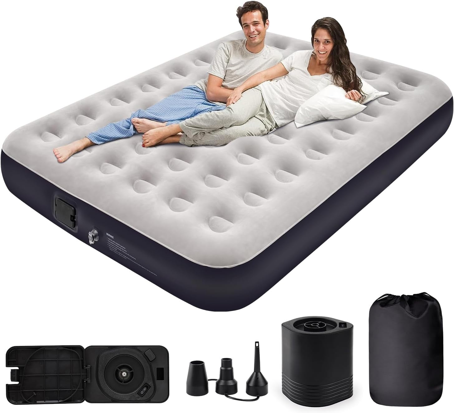 Inflatable Queen Air Mattress with Built-in 2500mAh Battery Pump 10 ...