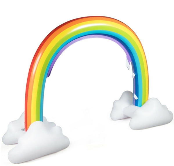 Inflatable Rainbow Sprinkler Toy for Kids – 7.5FT Large Outdoor Water ...