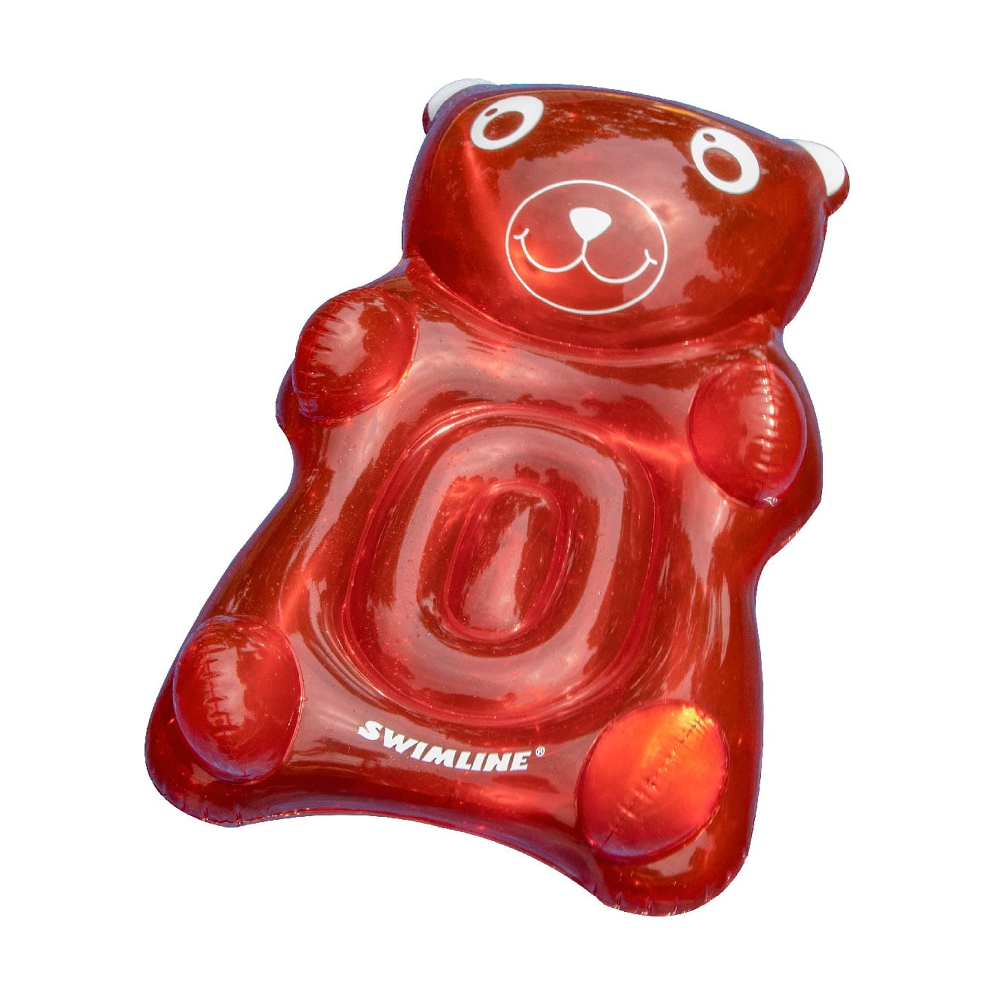 Swim Central Inflatable Red Transparent Gummy Bear Pool Float with ...