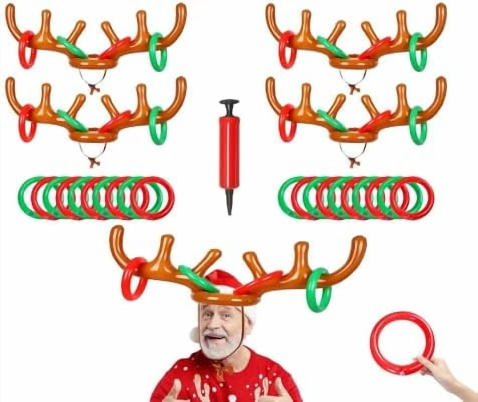 Inflatable Reindeer Antler Ring Toss Game,2025 Christmas Games Ring ...