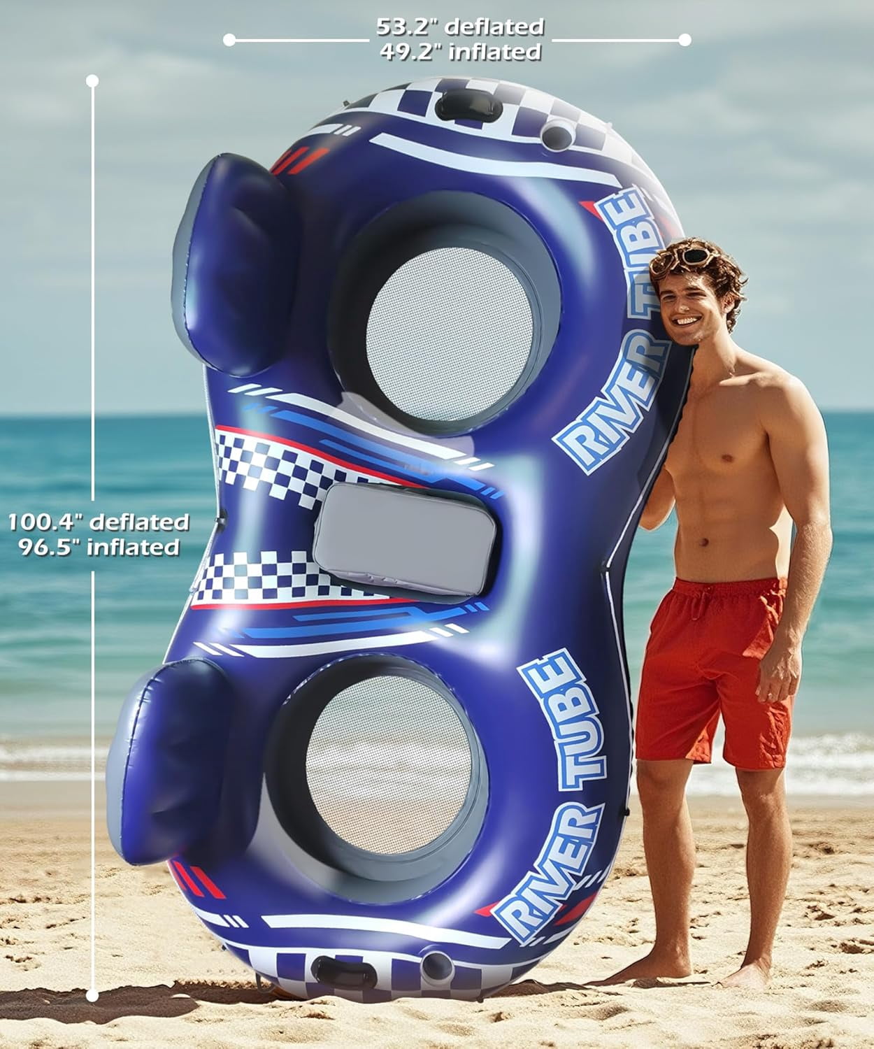 Inflatable River Tube Float - 2 Person Heavy Duty River Float Pool ...