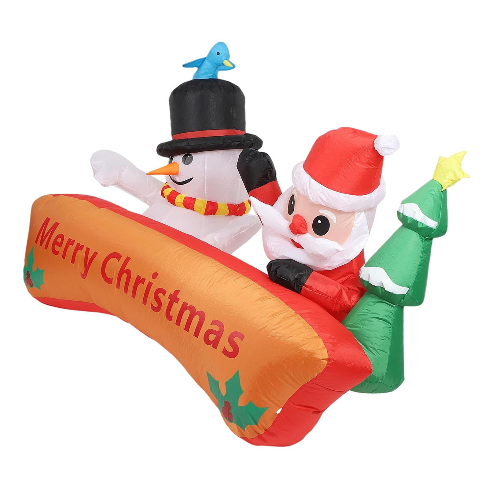 Inflatable Santa Prop Snowman Christmas Tree Polyester Material Built ...