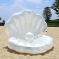 Inflatable Seashell Pool Float, Blow Up Giant Clam Floatie with Pearl ...