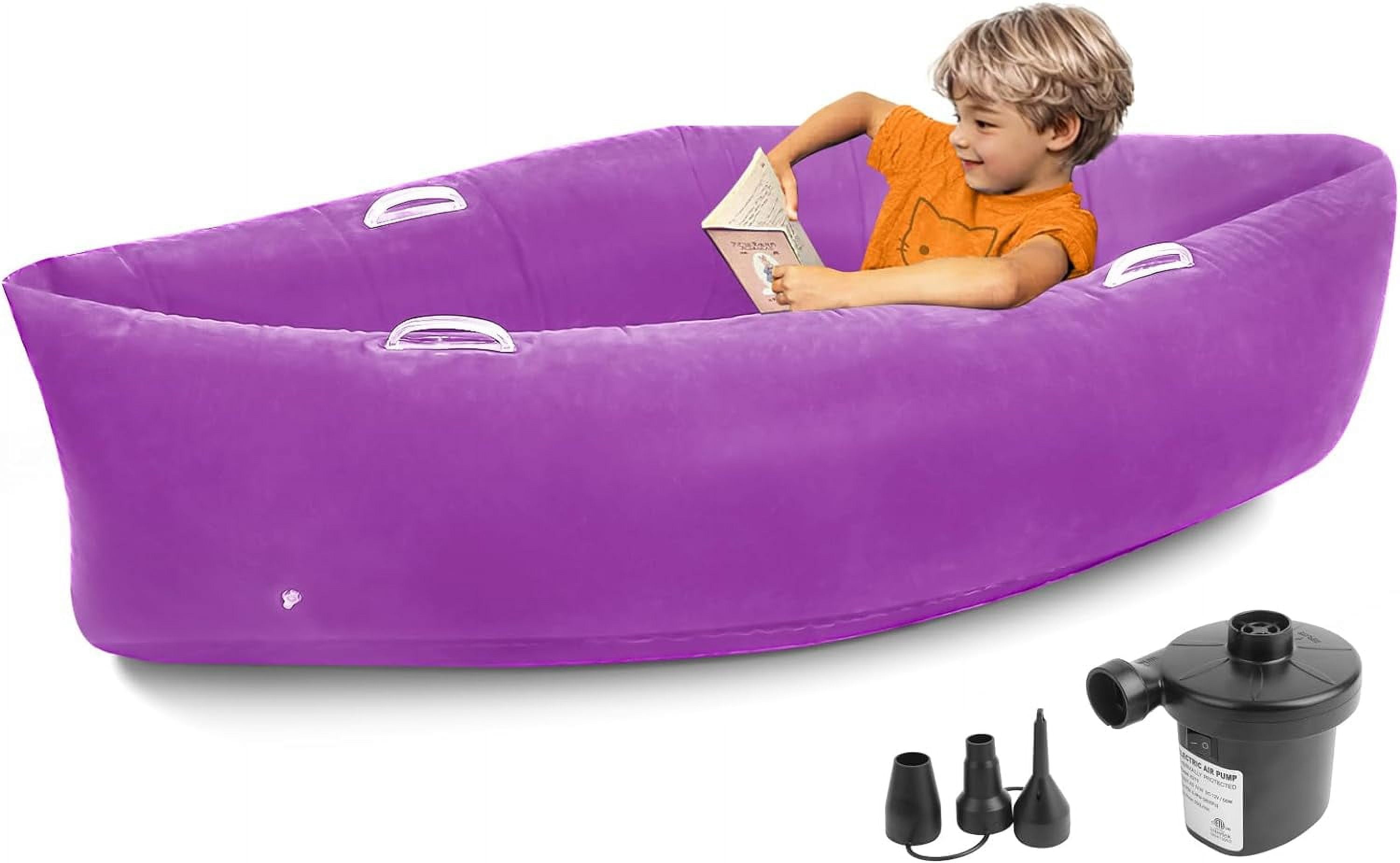 Inflatable Sensory Chair for Kids, 60 inches Comfy Chair Sensory Pea ...