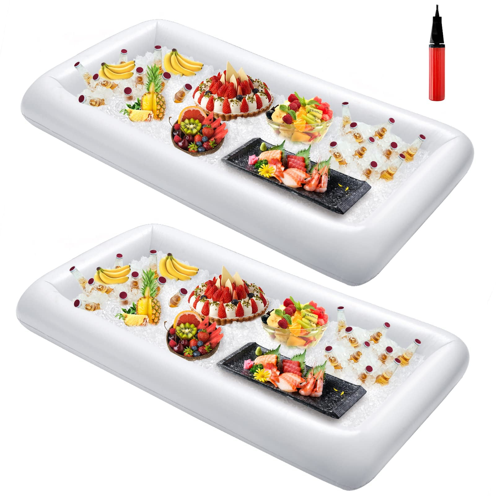 Inflatable Serving Bar 2 Pack with Drain Plug and Air Pump, Portable ...