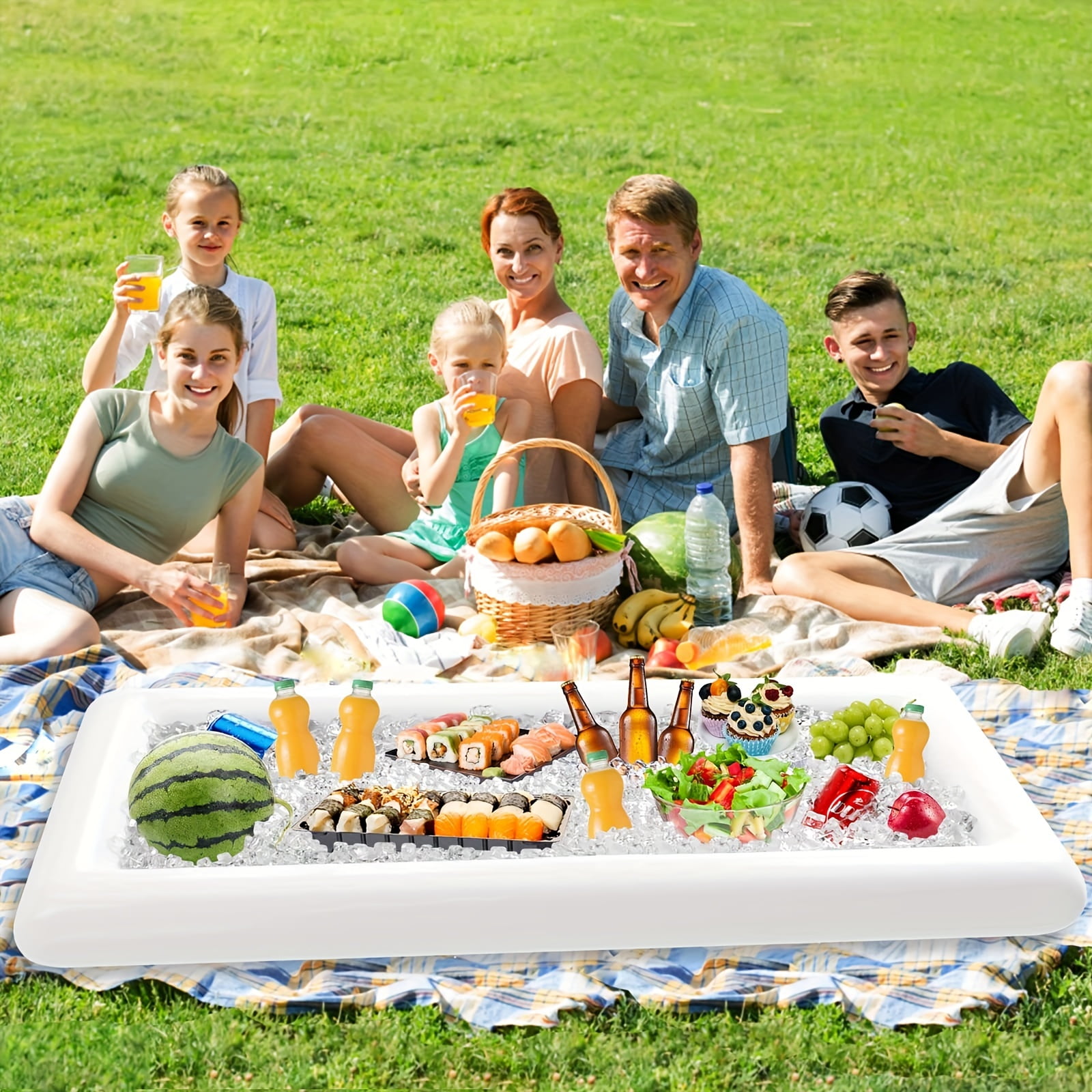 Inflatable Serving Bar Ice Buffet Tray - Portable Cooler for Outdoor ...