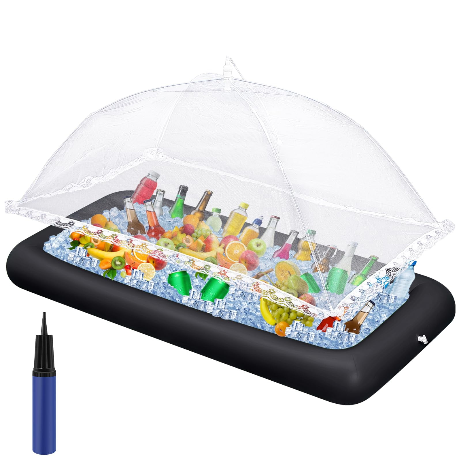Inflatable Serving Bar Kit Includes Salad Buffet Tray with Drain Plug ...