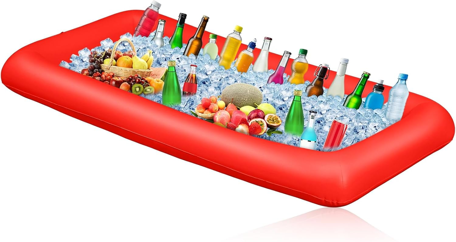 Inflatable Serving Bar with Drain Plug 52 x 24 x 5'' Inflatable Ice ...