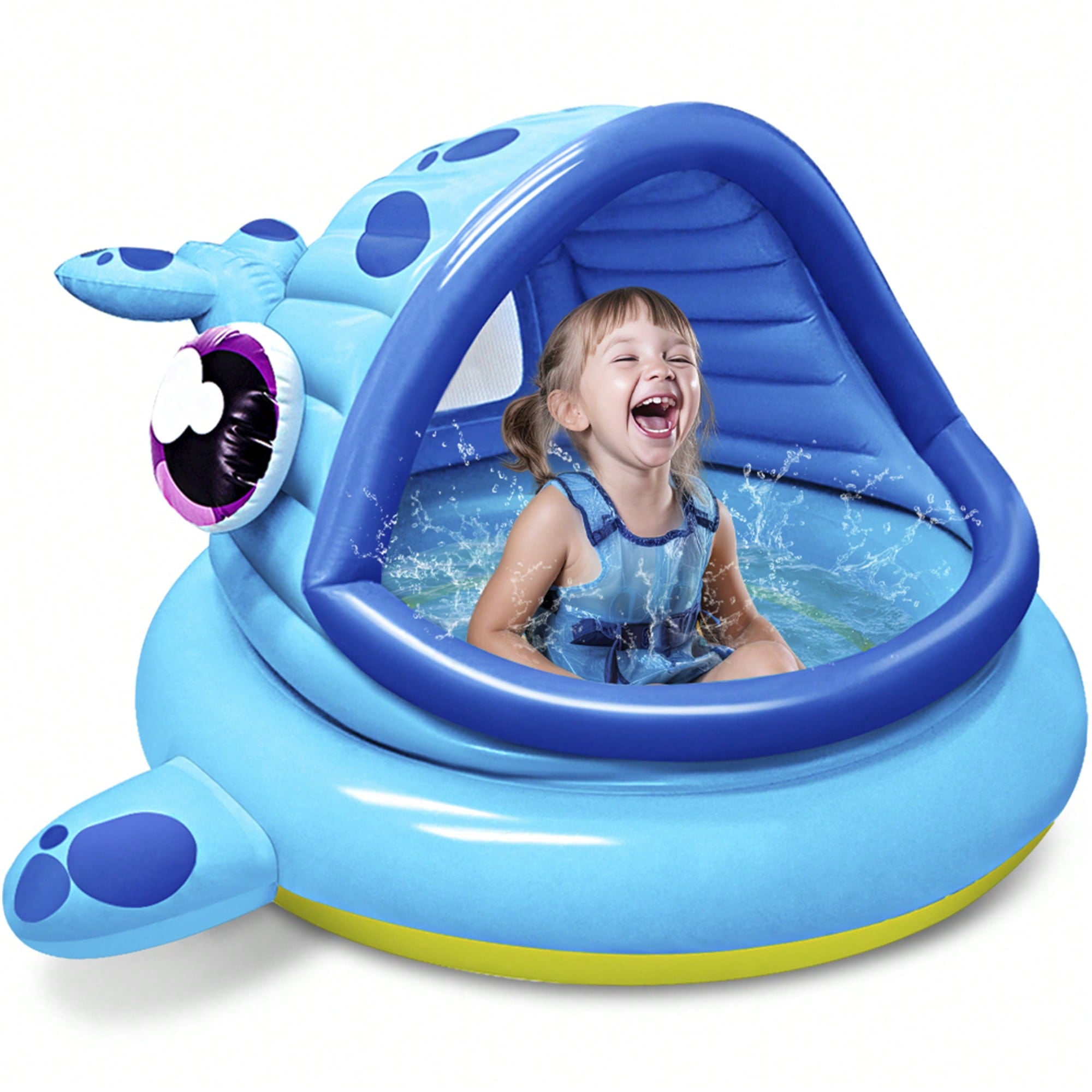 Inflatable Shade Kiddie Pool,Whale Baby Pool Tent, Infant Swimming Pool ...