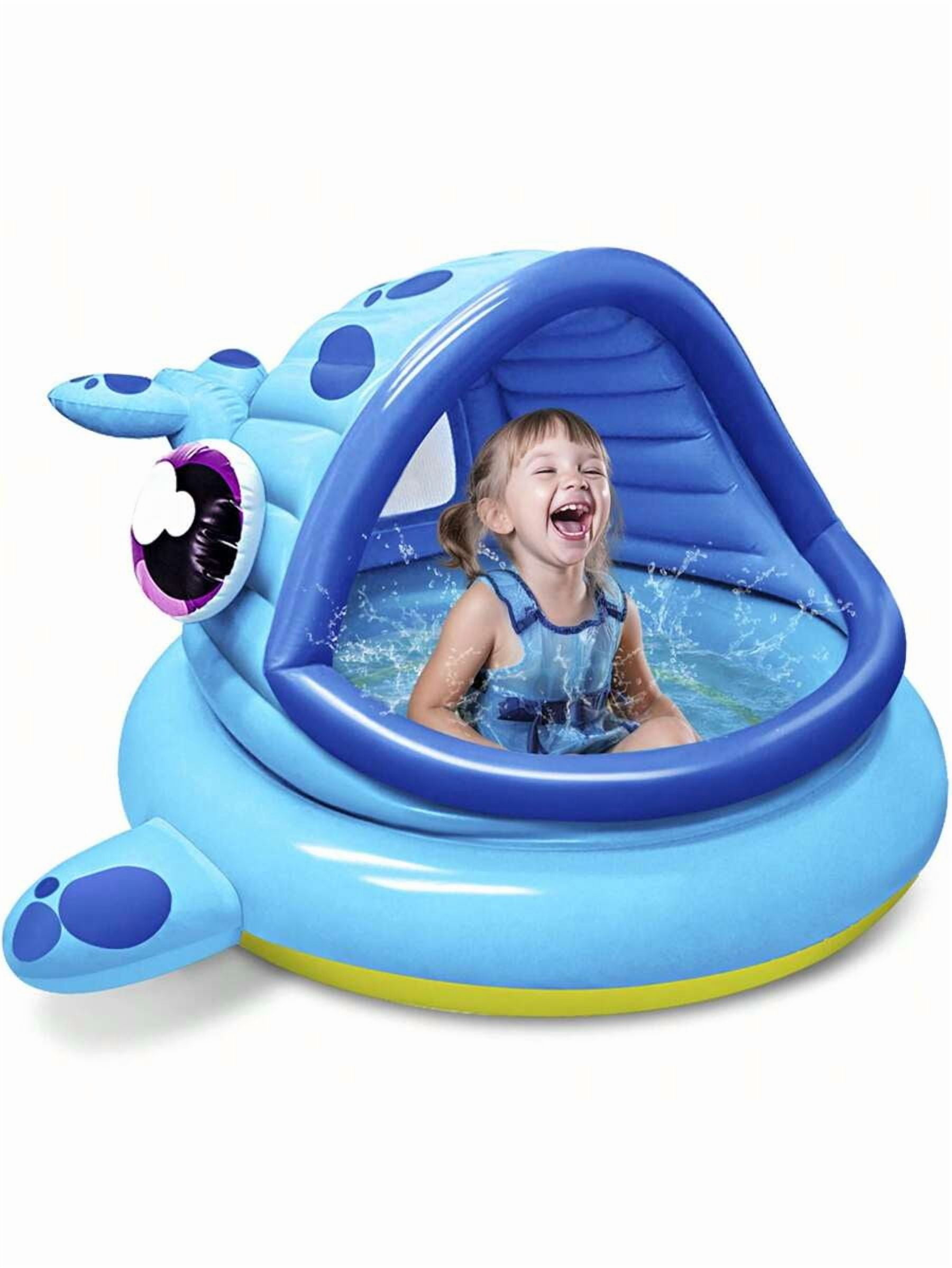 Inflatable Shade Kiddie Pool,Whale Baby Pool Tent, Infant Swimming Pool ...