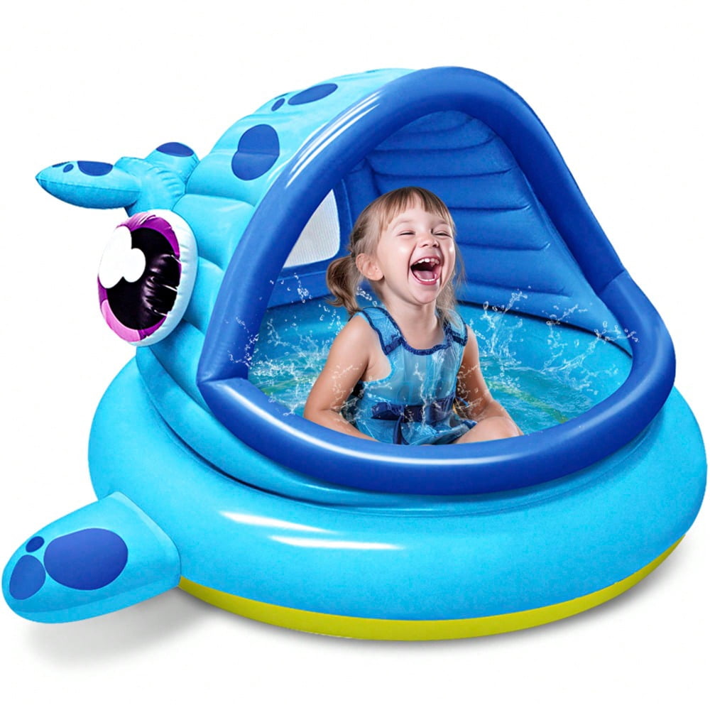 Inflatable Shade Kiddie Pool,Whale Baby Pool Tent, Infant Swimming Pool ...