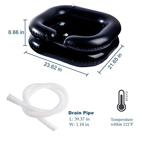 Inflatable Shampoo Basin for Bedside, Shampoo Tub for Locs, Portable ...