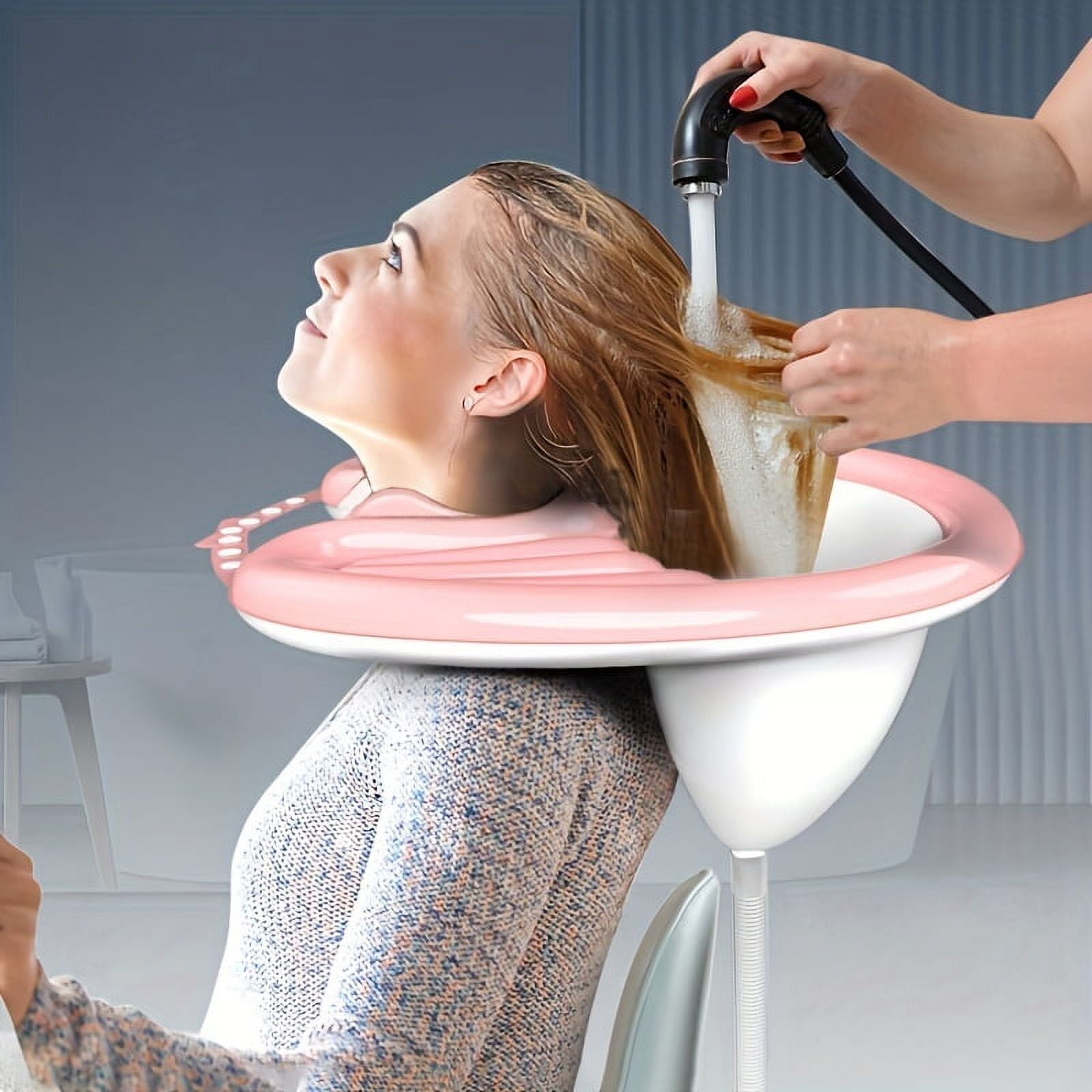 Inflatable Shampoo Basin Lightweight Portable Hair Washing Tray for Bedridden Handicapped Seniors Pregnant Includes Air Pump Walmart