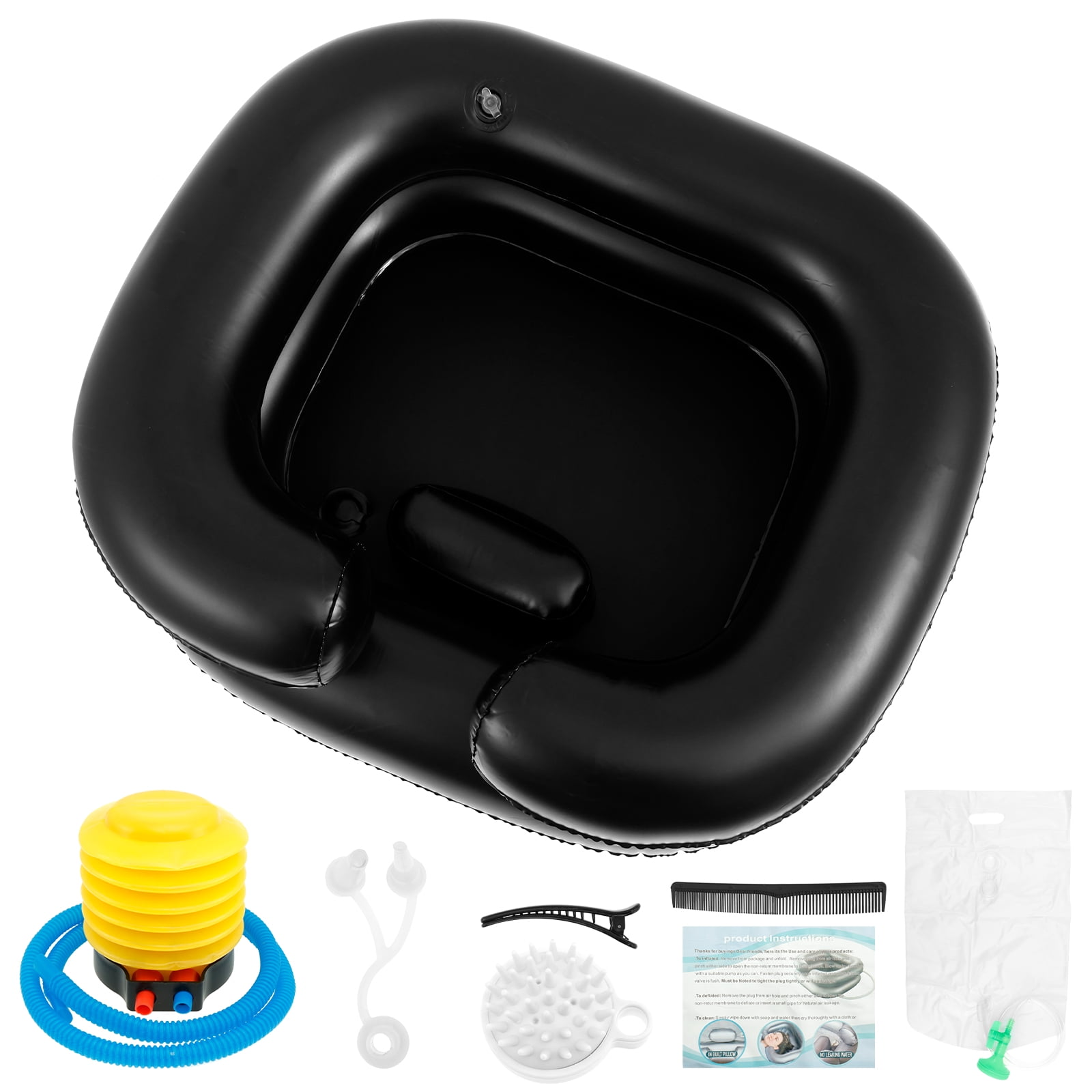 Inflatable Shampoo Basin Waterproof Inflatable Shampoo Bowl Foldable ...
