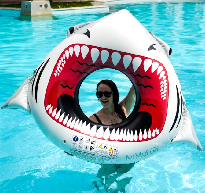 Inflatable Shark Floating Pool, Ride in the pool party for adults ...