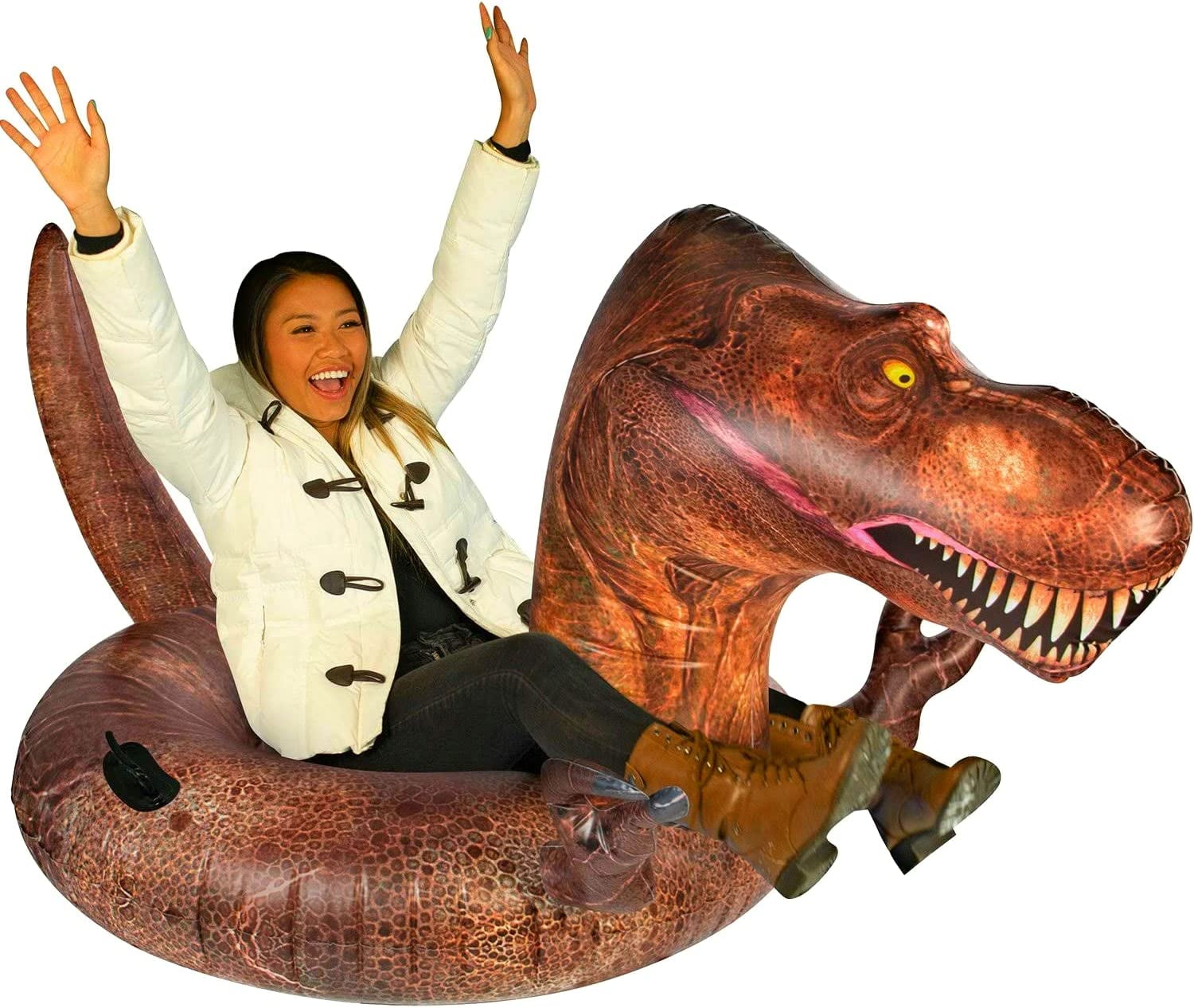 Inflatable Snow Giant Dinosaur Inflatable T-Rex Winter Snow Tube ...
