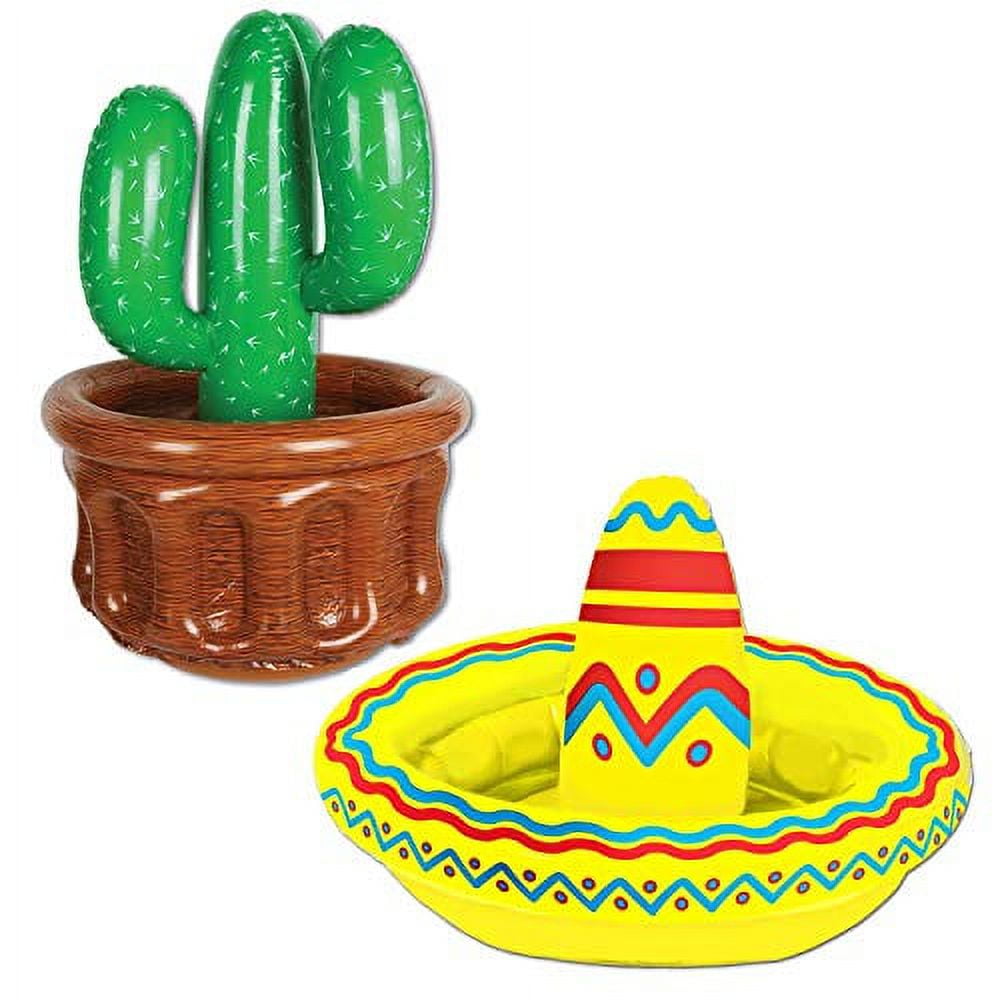 Inflatable Sombrero & Cactus Cooler 2 Piece Bundle - Walmart.com
