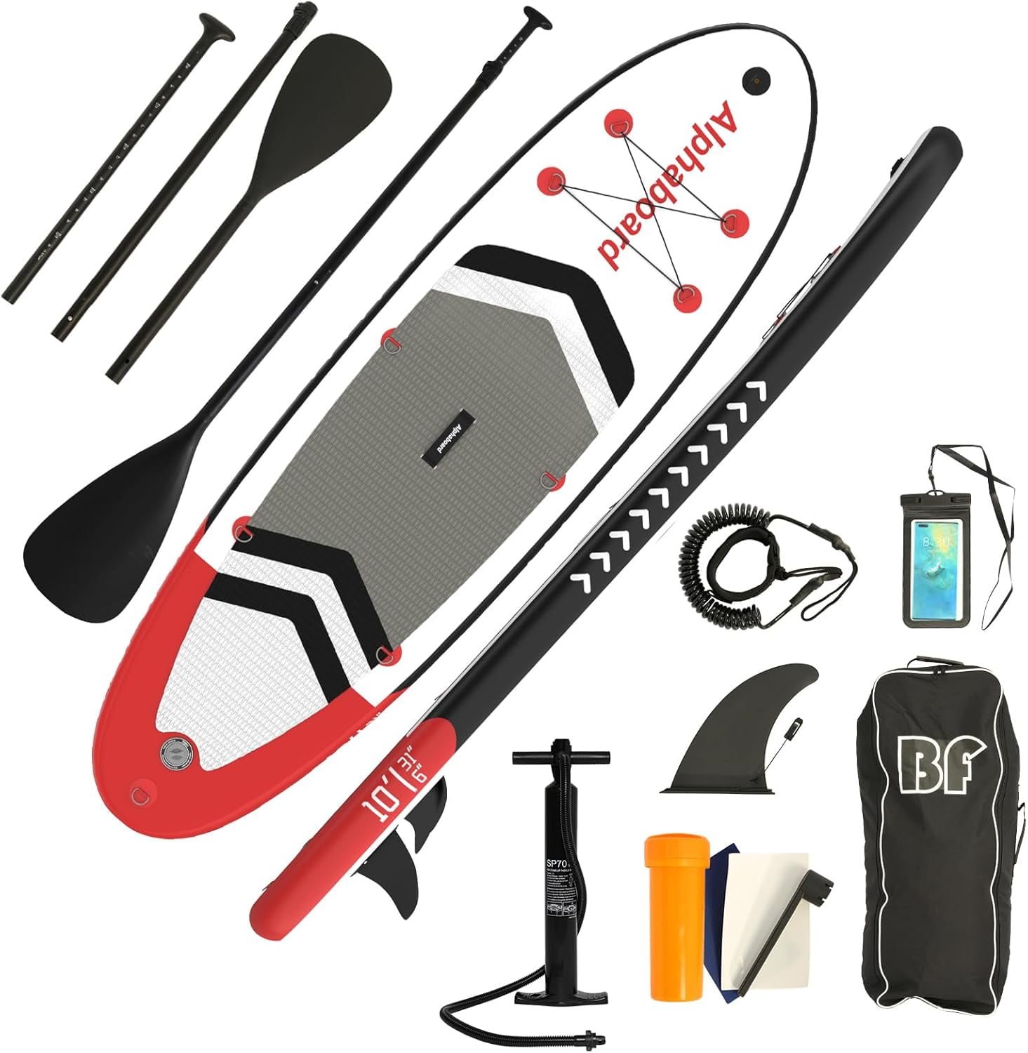 Inflatable Stand Up Paddle Board with SUP Accessories & Backpack ...