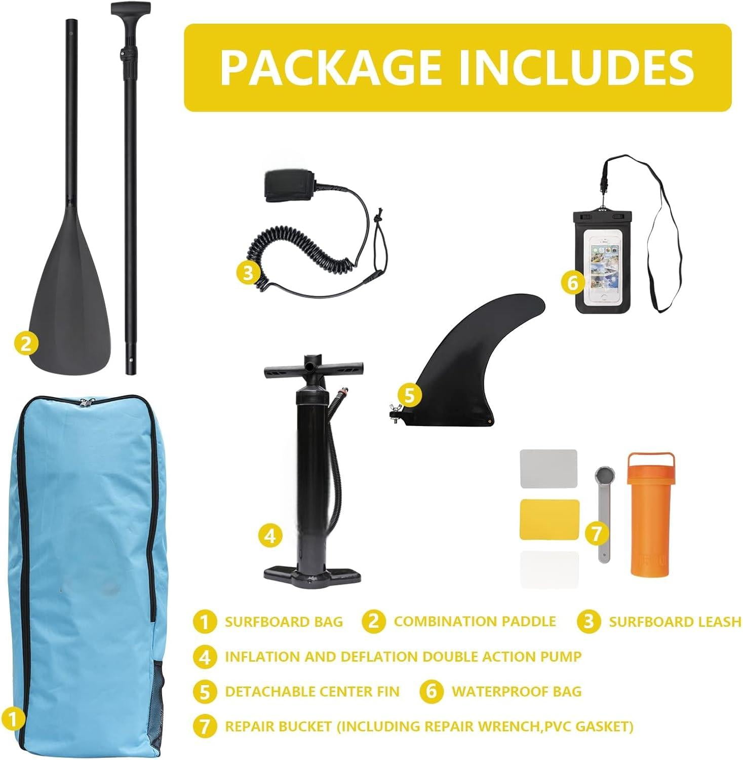 Inflatable Stand Up Paddle Boards 11′×33″×6″ with Thick Excellent SUP ...