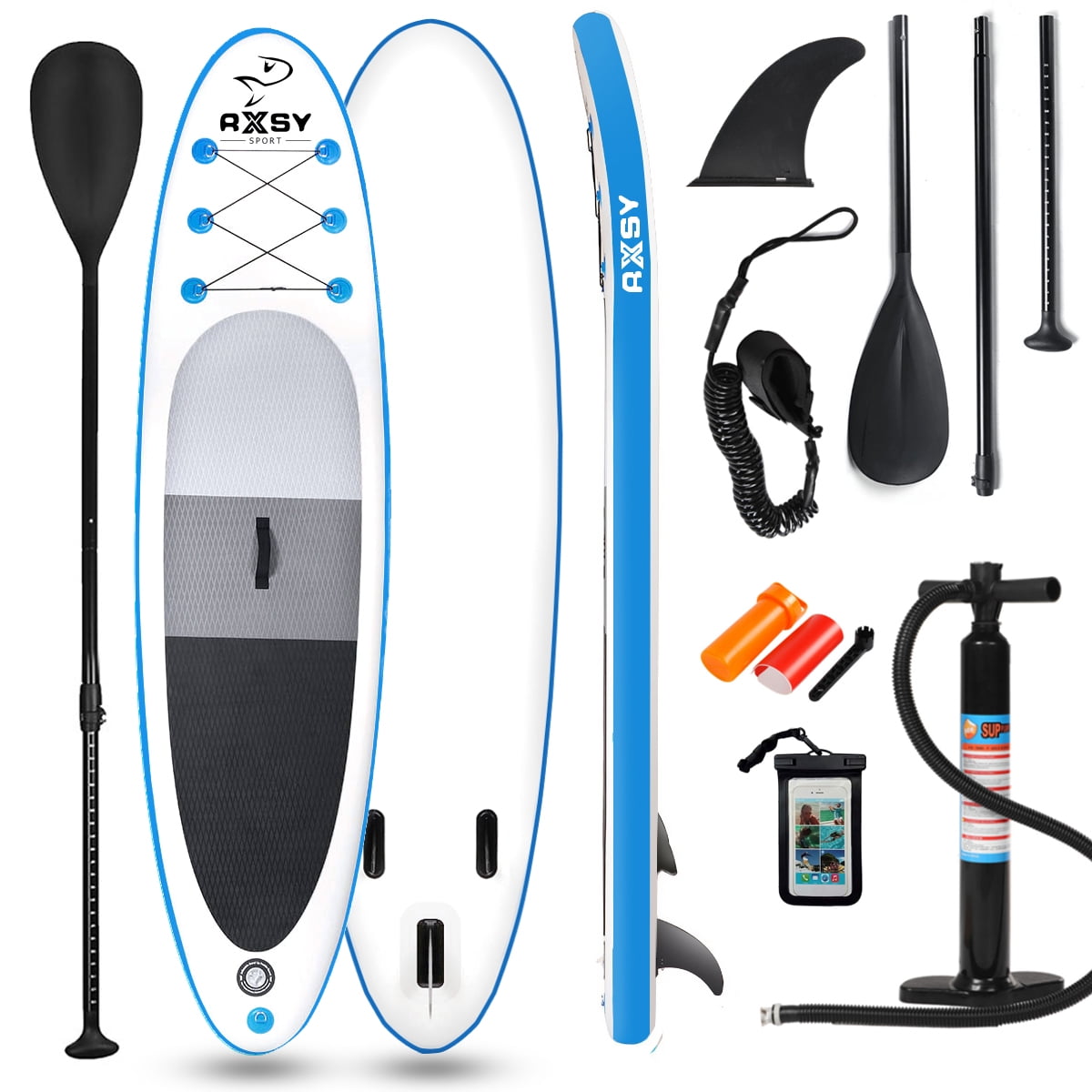 Inflatable Stand Up Folding Paddle Board (6" Thick) with SUP ...