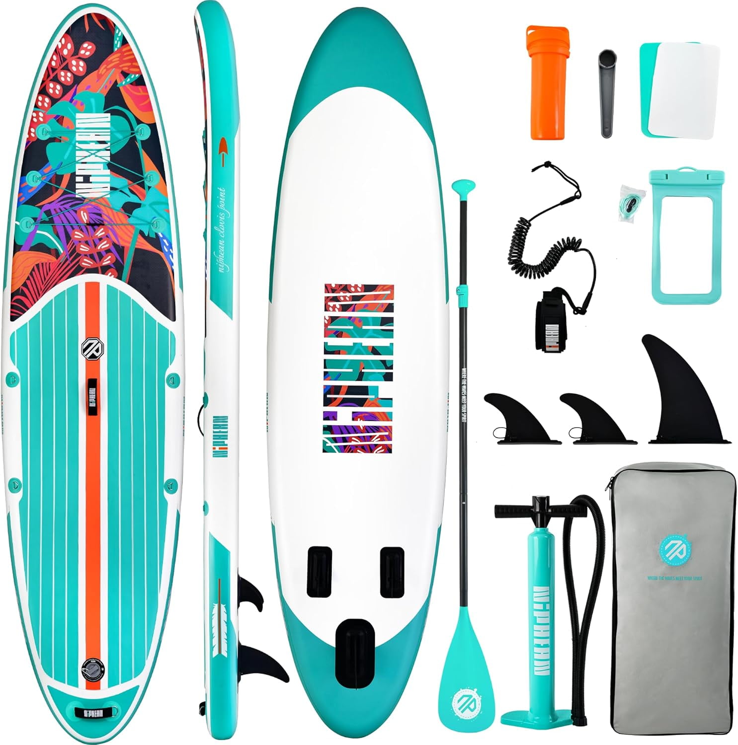 Inflatable Stand Up Paddle Board with SUP Accessories, Anti-Slip EVA ...