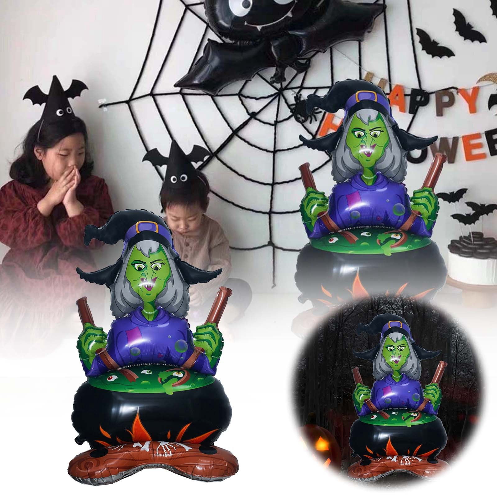 Inflatable Standing Happy Witch Base Foil Balloon Large Witch Balloon ...