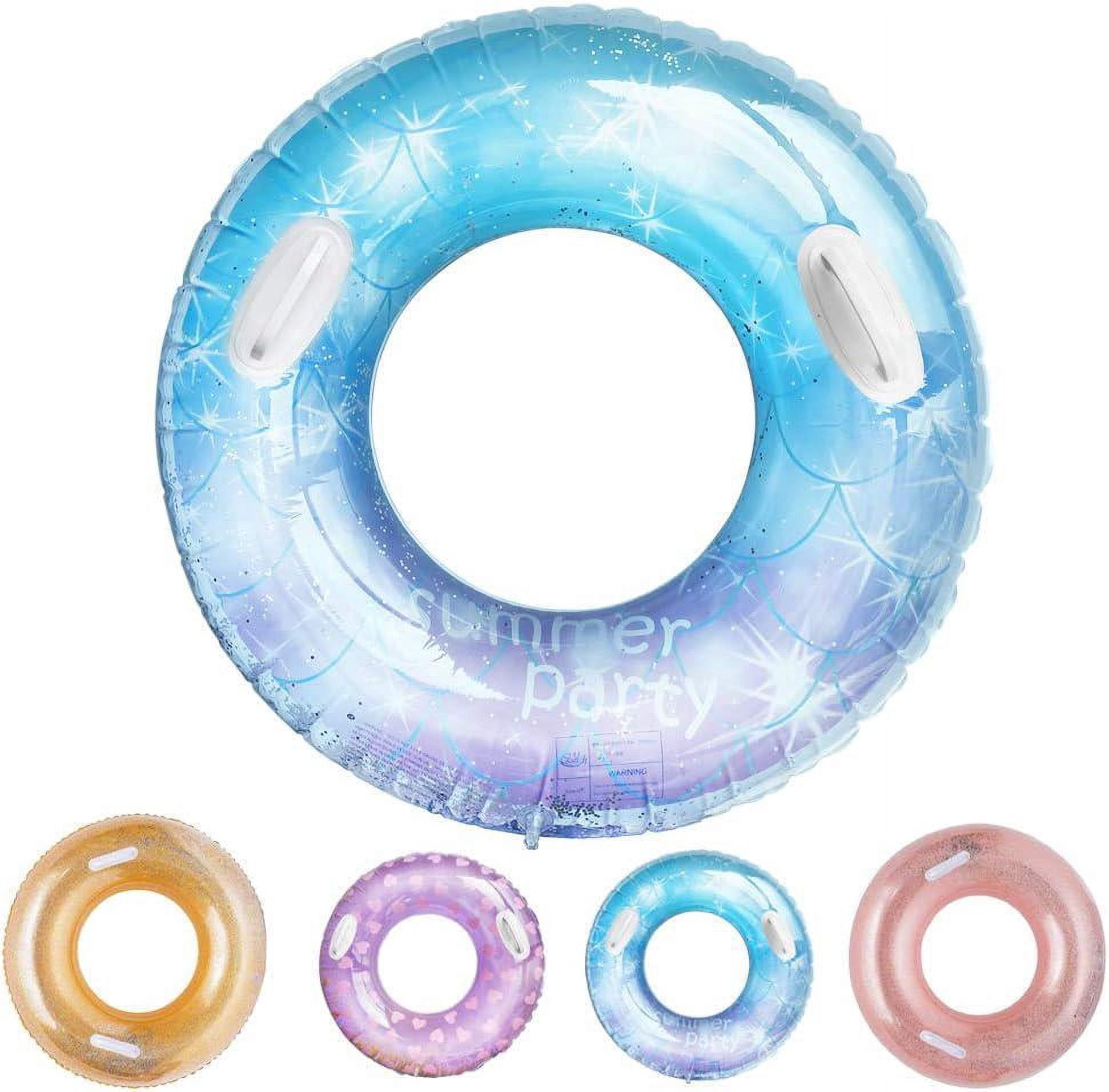 Inflatable Star Swimming Ring (90# with Handle), Glitter Swimming Ring ...