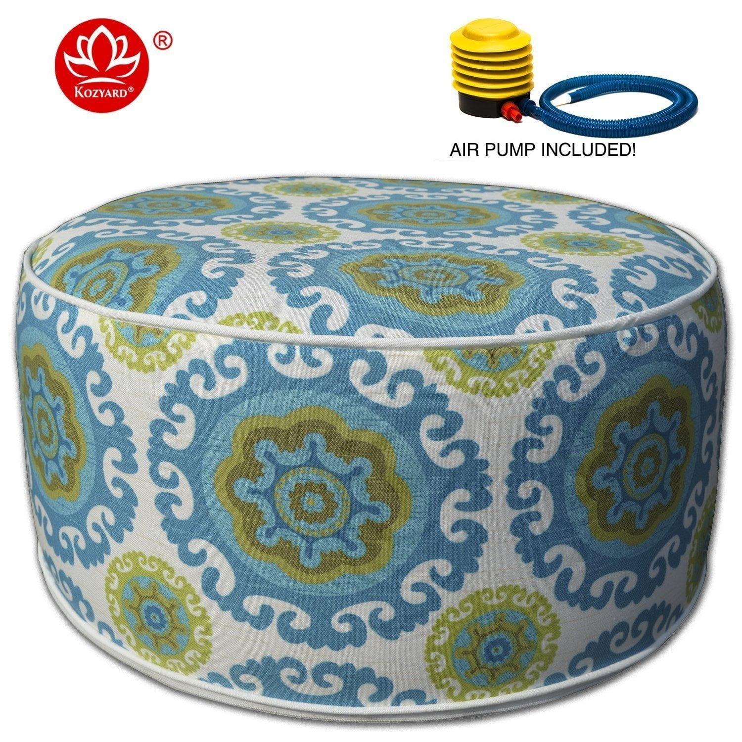 Inflatable Stool Ottoman Used for Kids or Adults (Blue, Polyester ...