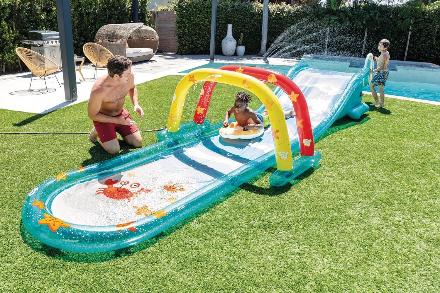 Inflatable Surfing Fun Slide: includes Two Inflatable Surf Riders ...