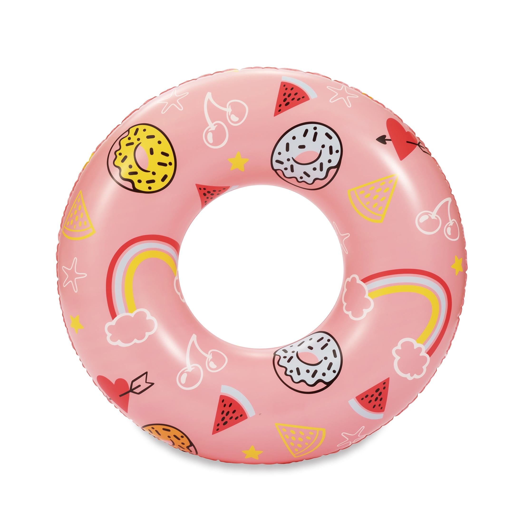 Inflatable Sweets Swim Tube Pool Float, Pink, for Kids and Adults ...