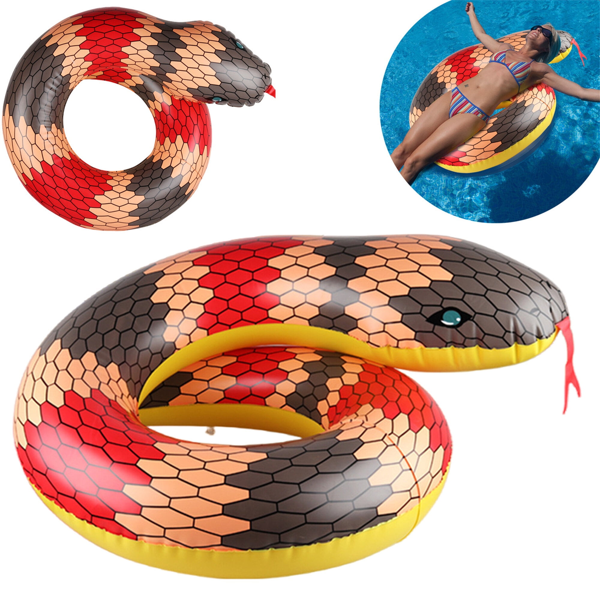 Inflatable Swim Ring Pool Float for Adults Kids,Novelty Animal Snake ...