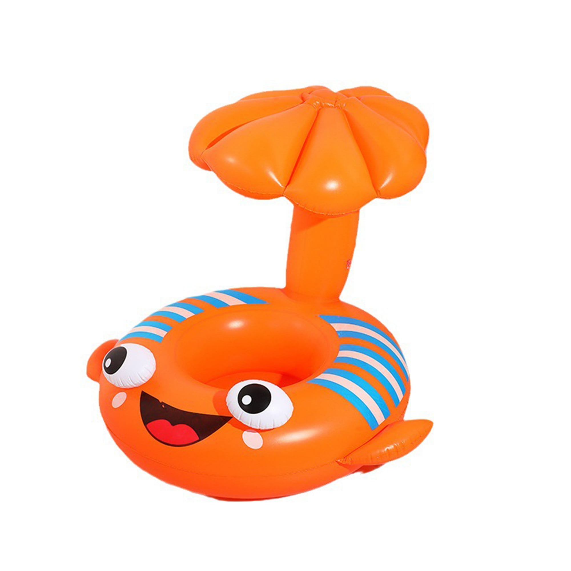 Inflatable Swim Ring with Seat for Kids Cartoon Fish Shape Durable ...