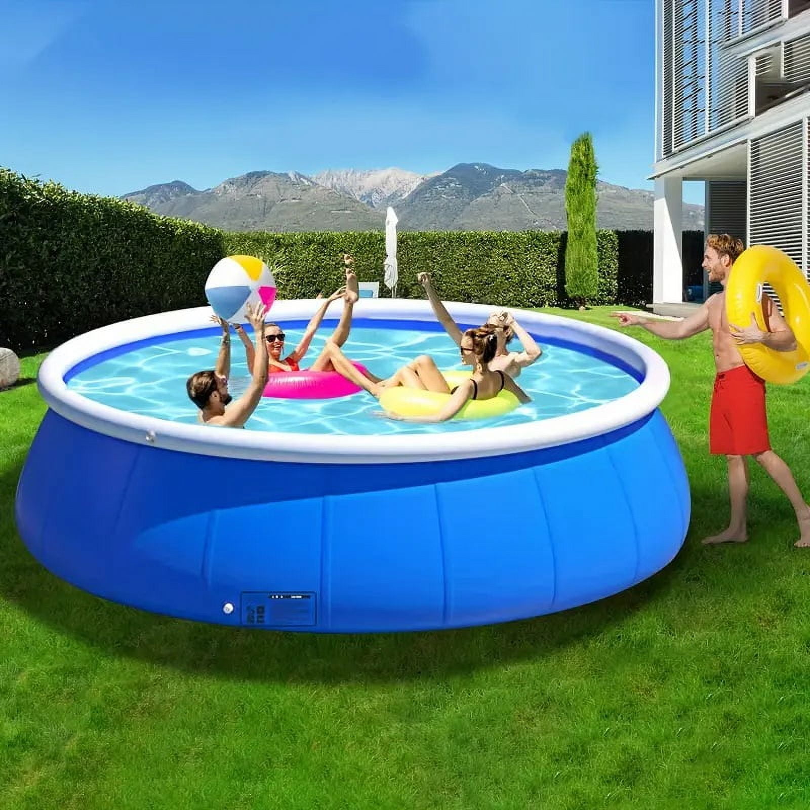 Inflatable Swimming Pool 10'x30" Family Size, Coil Mesh Reinforced ...
