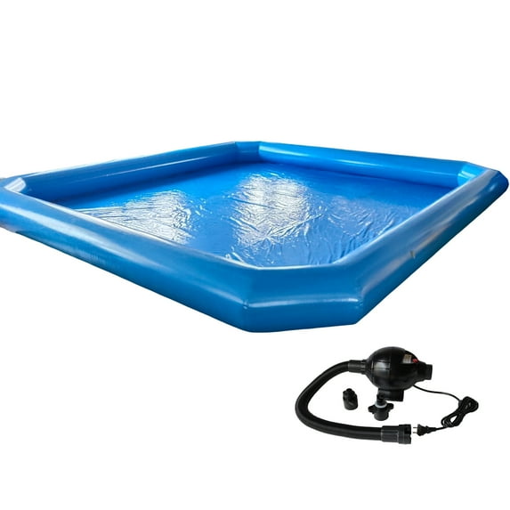 Inflatable Swimming Pool 23×23×1.8ft Blow Up Swim Pools for Water ...