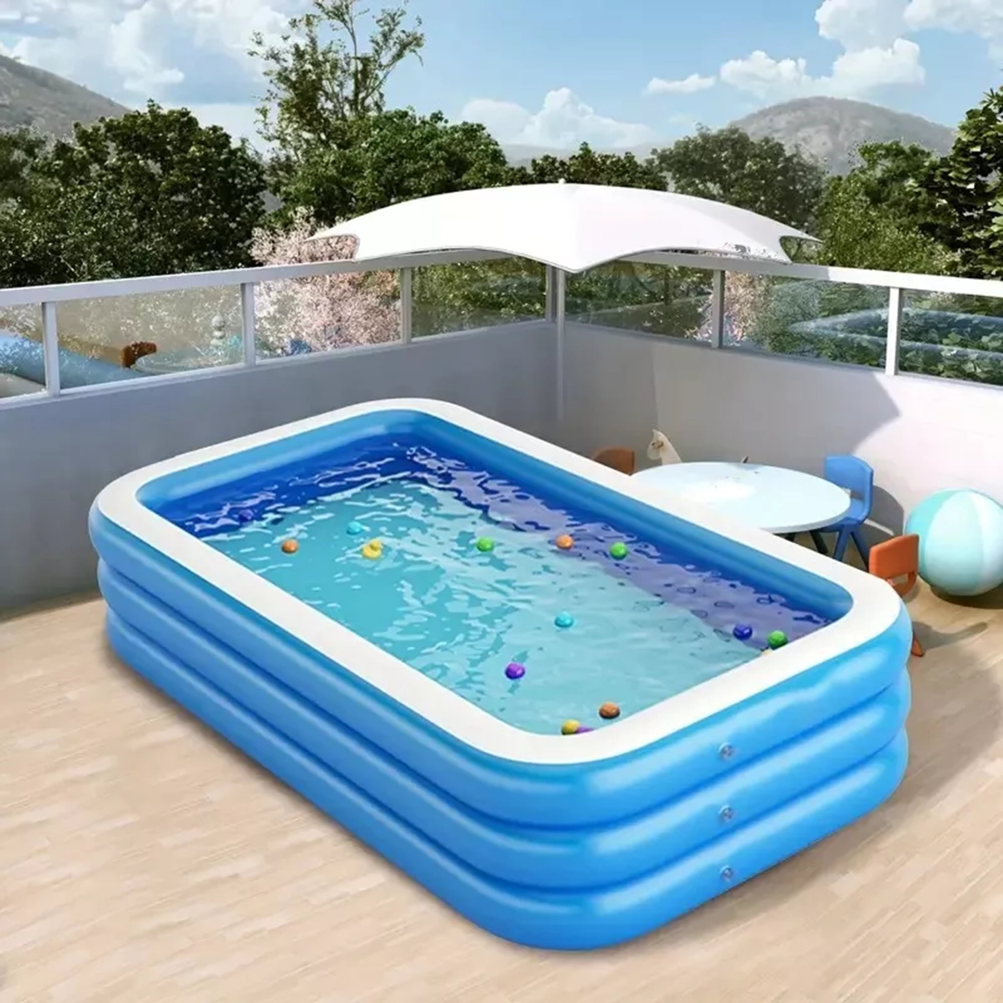 Inflatable Swimming Pool 70" x 55" x 24" for Backyard, Garden, and ...