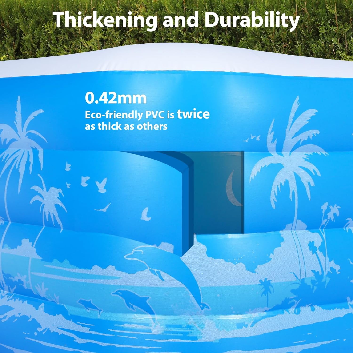 Inflatable Swimming Pool, 79 x 58 x27 inch Full-Sized Inflatable Pools ...