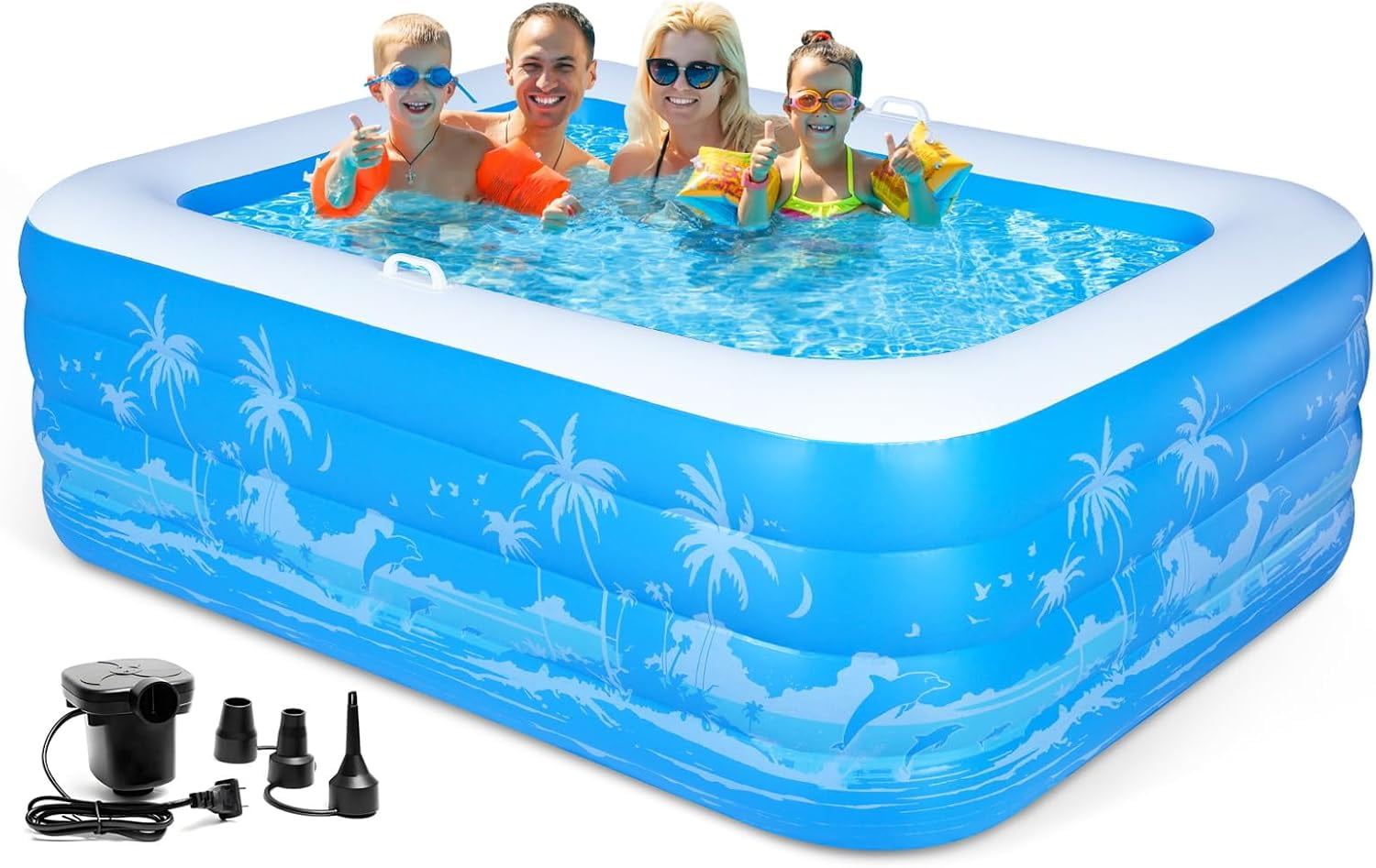 Inflatable Swimming Pool, 79 x 58 x27 inch Full-Sized Inflatable Pools ...
