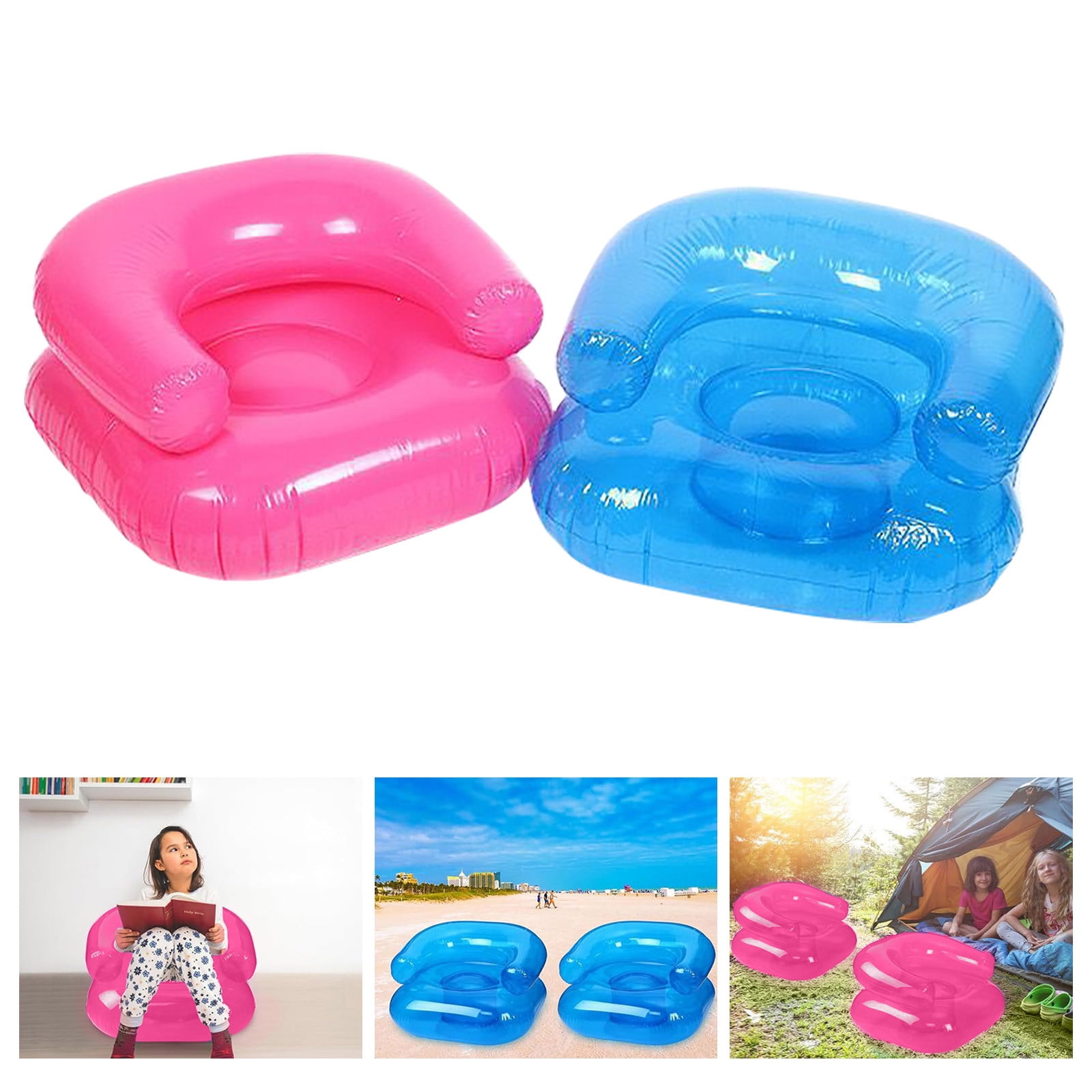 Inflatable Swimming Pool Chair for Kids - Portable Blow Up Sofa Lounger ...