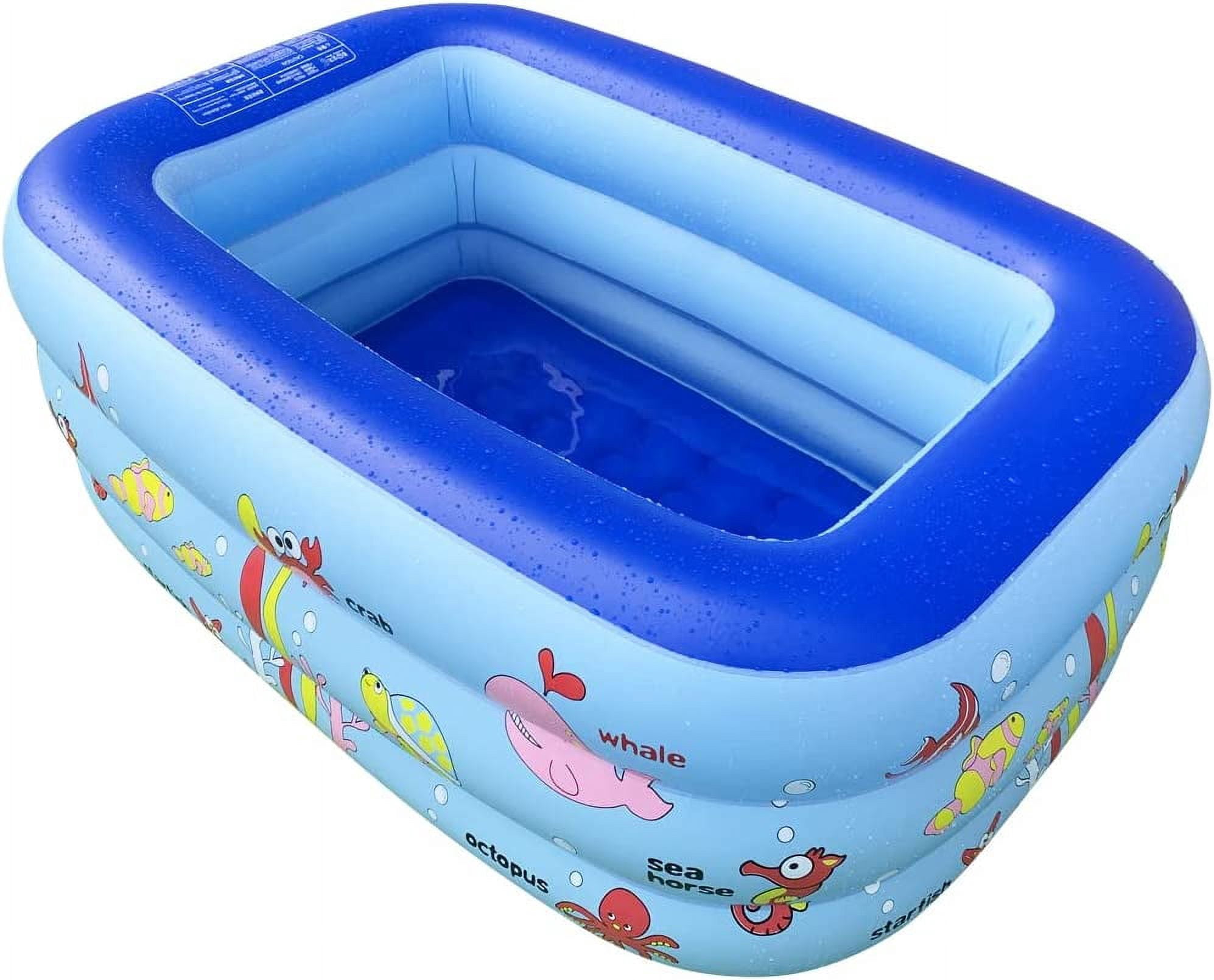 Inflatable Swimming Pool with Inflatable Soft Floor, 70" x 55" x 24 ...