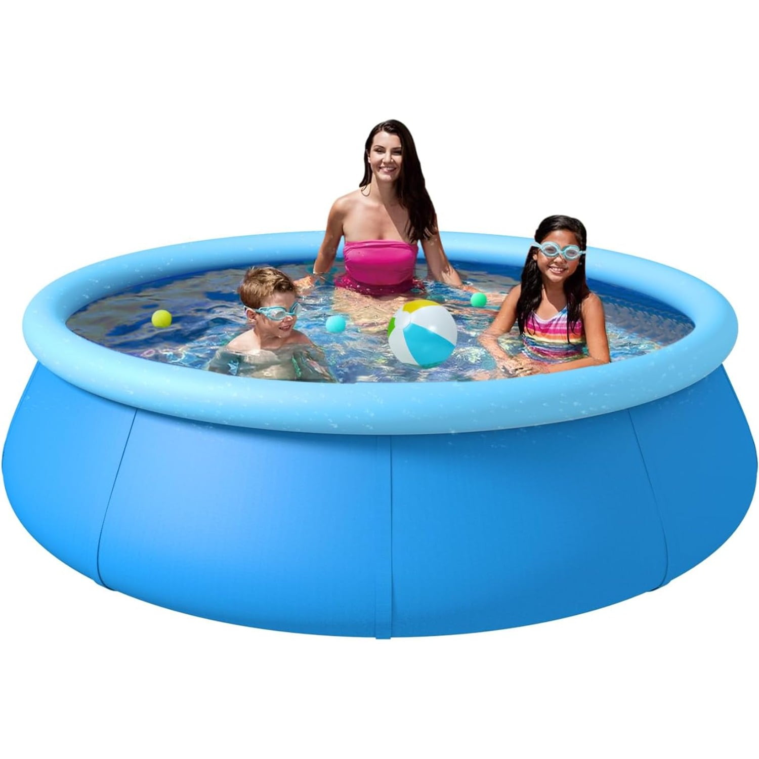 Inflatable Swimming Pool, Round Inflatable Pools Adult Above Ground ...