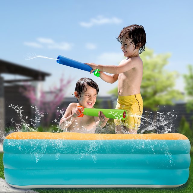 Inflatable Swimming Pool with Inflatable Soft Floor Easy to Use Blow Up ...