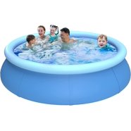YYW 101" Foldable Swimming Pool for 1-6 People, Large Non-inflatable ...