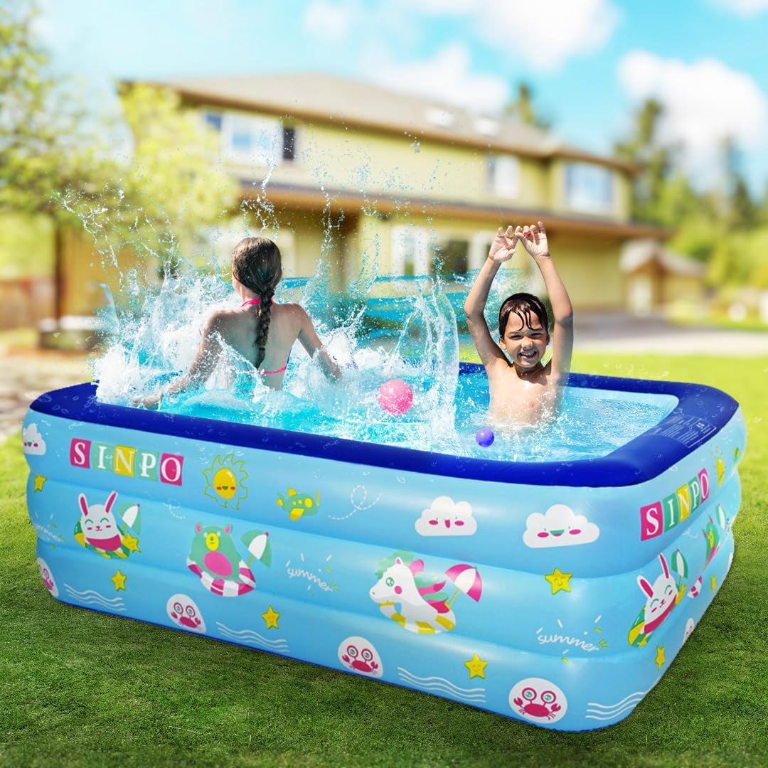 Inflatable Swimming Pool for Kids, 58 x 40 x 20 inches, PVC, Summer ...